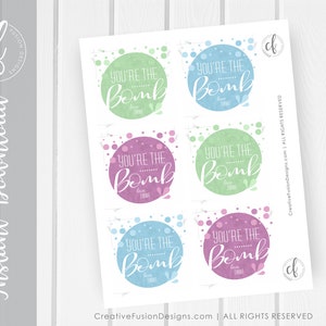 Teacher Appreciation Gift Tag, "you're the Bomb" (digital Download) - Etsy