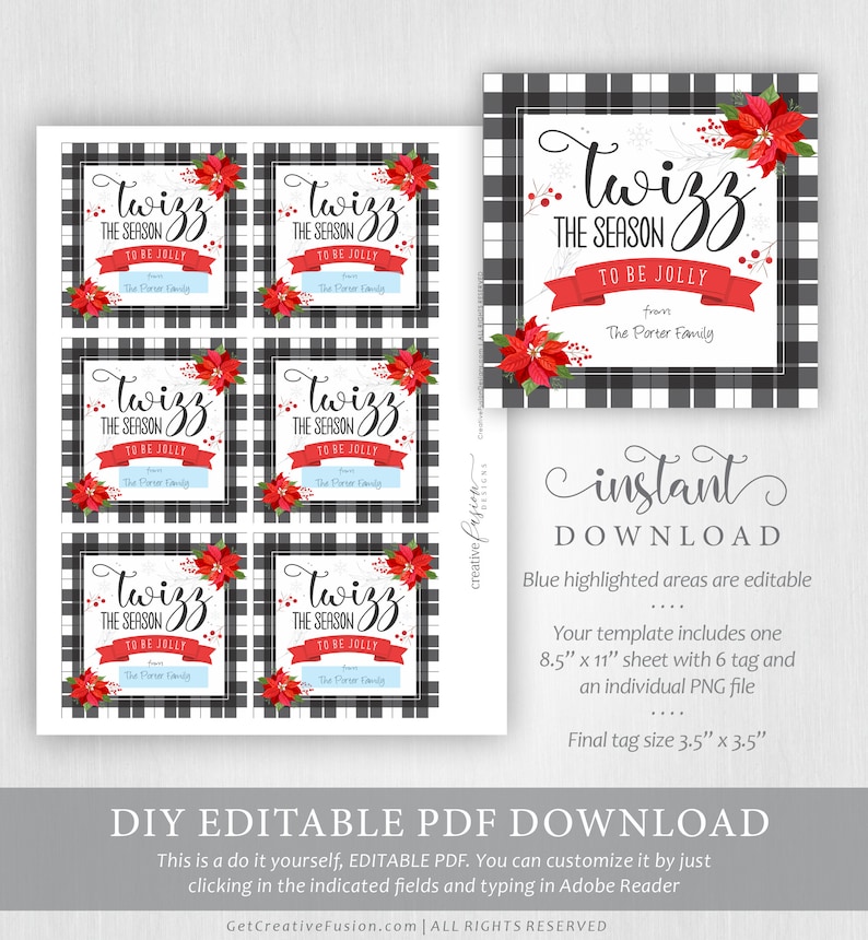 Tag for Twizzler Candy Printable Christmas Twizzler Tag - Etsy