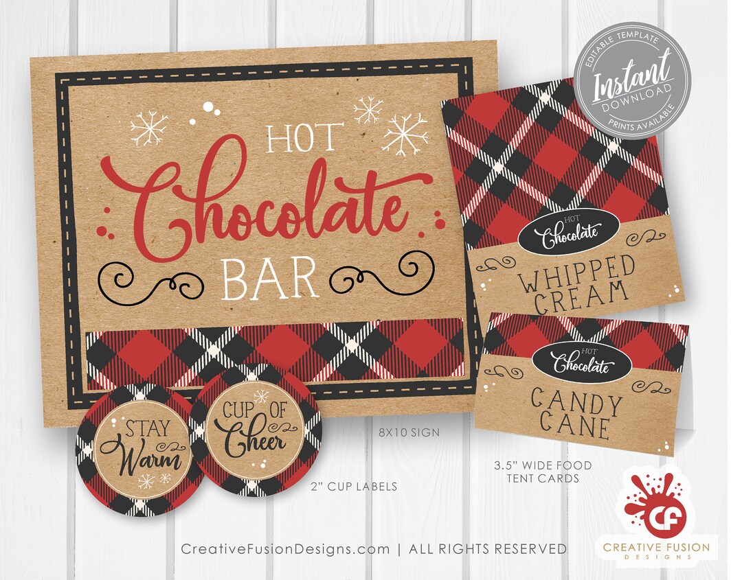 Hot Chocolate Bar Printable Party Pack|hot Chocolate Bar Digital ...