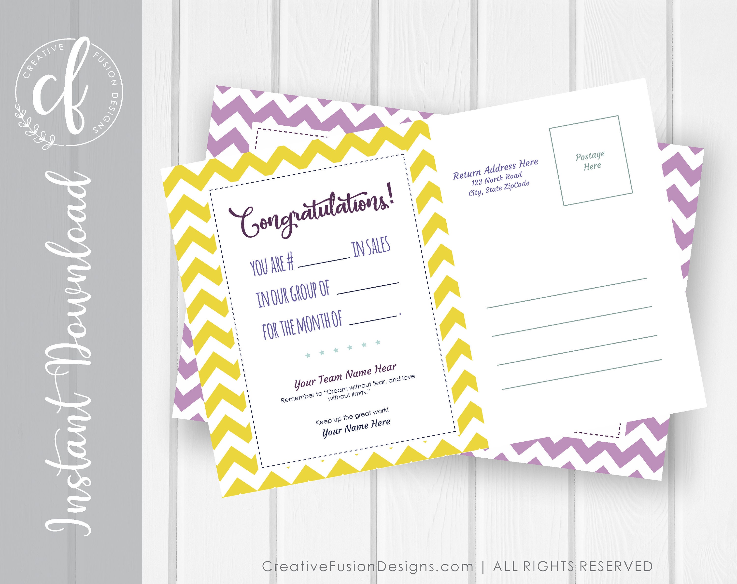 Team Rockstar Postcard: Direct Sales Rank Congratulations (digital ...