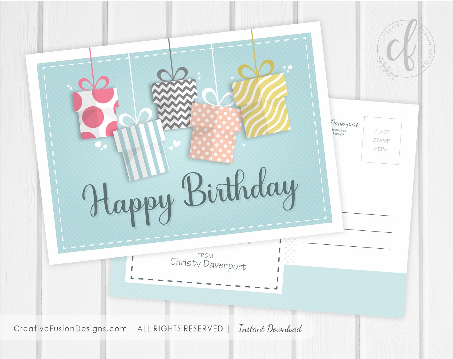 Business Birthday Card for Clients or Downline Editable | Etsy