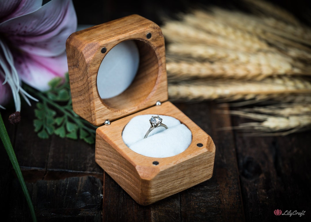 Wood Ring Box - Chestnut Hardwood - Double and Single Ring Boxes - Etsy