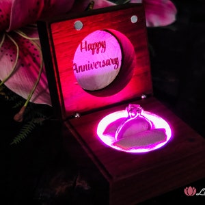 Personalized LED Illuminated Ring Box With Custom Engraving - Etsy