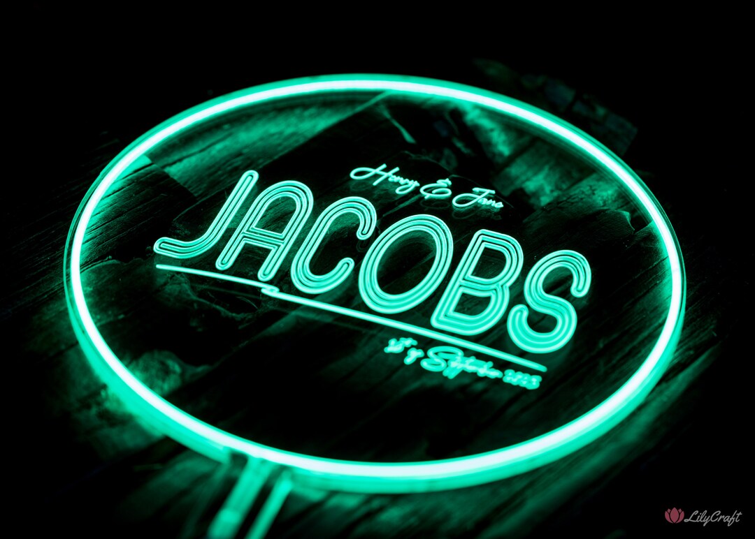 Vintage Green Neon Wedding Cake Topper - Etsy