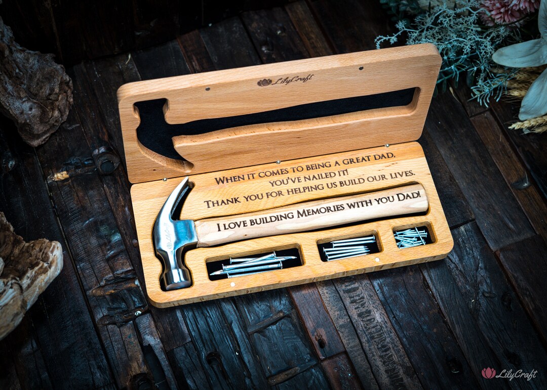 Good Retirement Gift - Custom Engraved Hammer and Hardwood Gift Box - Etsy