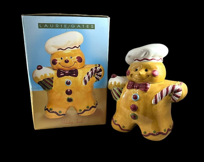 Vintage Laurie Gates Holiday Treats Gingerbread Man Cookie Jar - Etsy