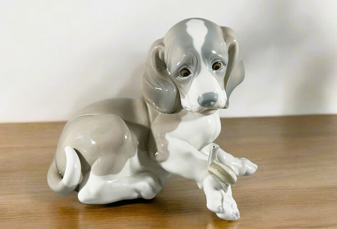 Vintage Lladro Figurine Dog and Snail Beagle 1139 Retired - Etsy