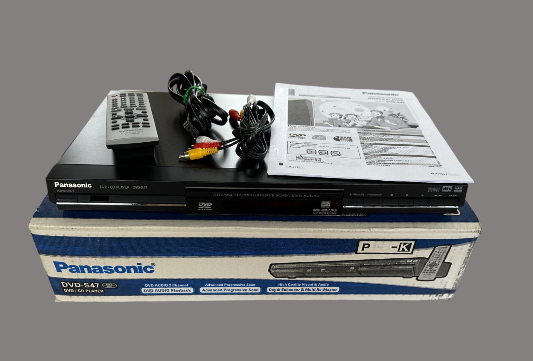 Vintage Panasonic DVD-CD Player Model DVD-S47 With Remotes, Cables ...