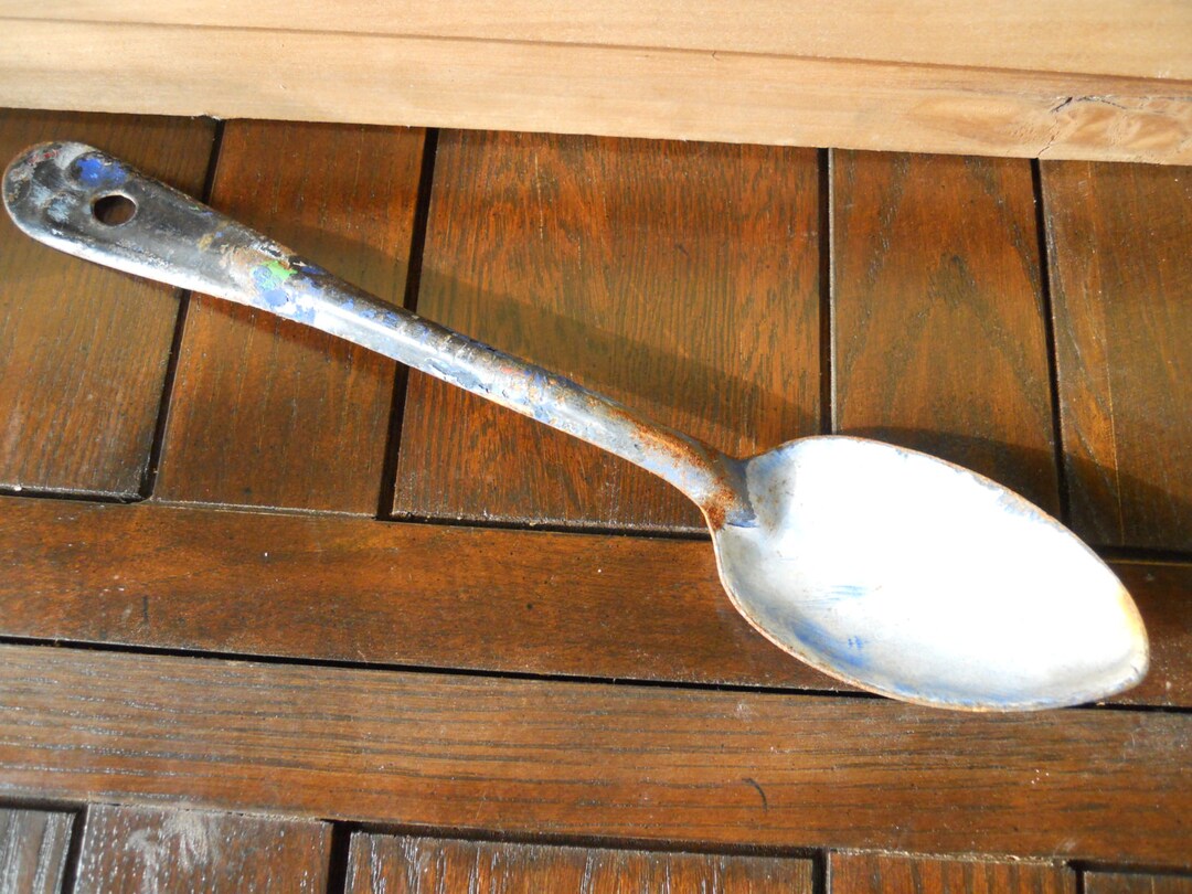 Vintage Enamelware Spatterware Stirring Spoon Chippy Rust Photography ...