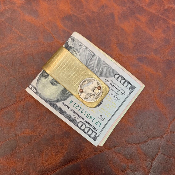 Reclaimed artillery shell money clip with buffalo nickel | Etsy