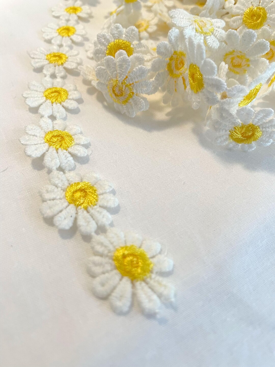 Daisy Trim, Cute Flower Lace Trim, Daisy Ribbon, Boho, Embroidered Lace ...