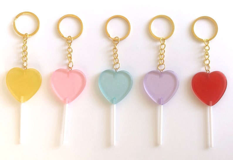 Candy Heart Keychain Red Purple Yellow Teal Pink Hearts - Etsy
