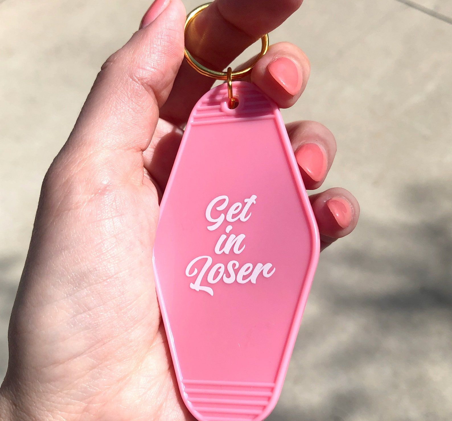 Get in Loser Pink Retro Motel Keychain Gift for Her Vintage - Etsy