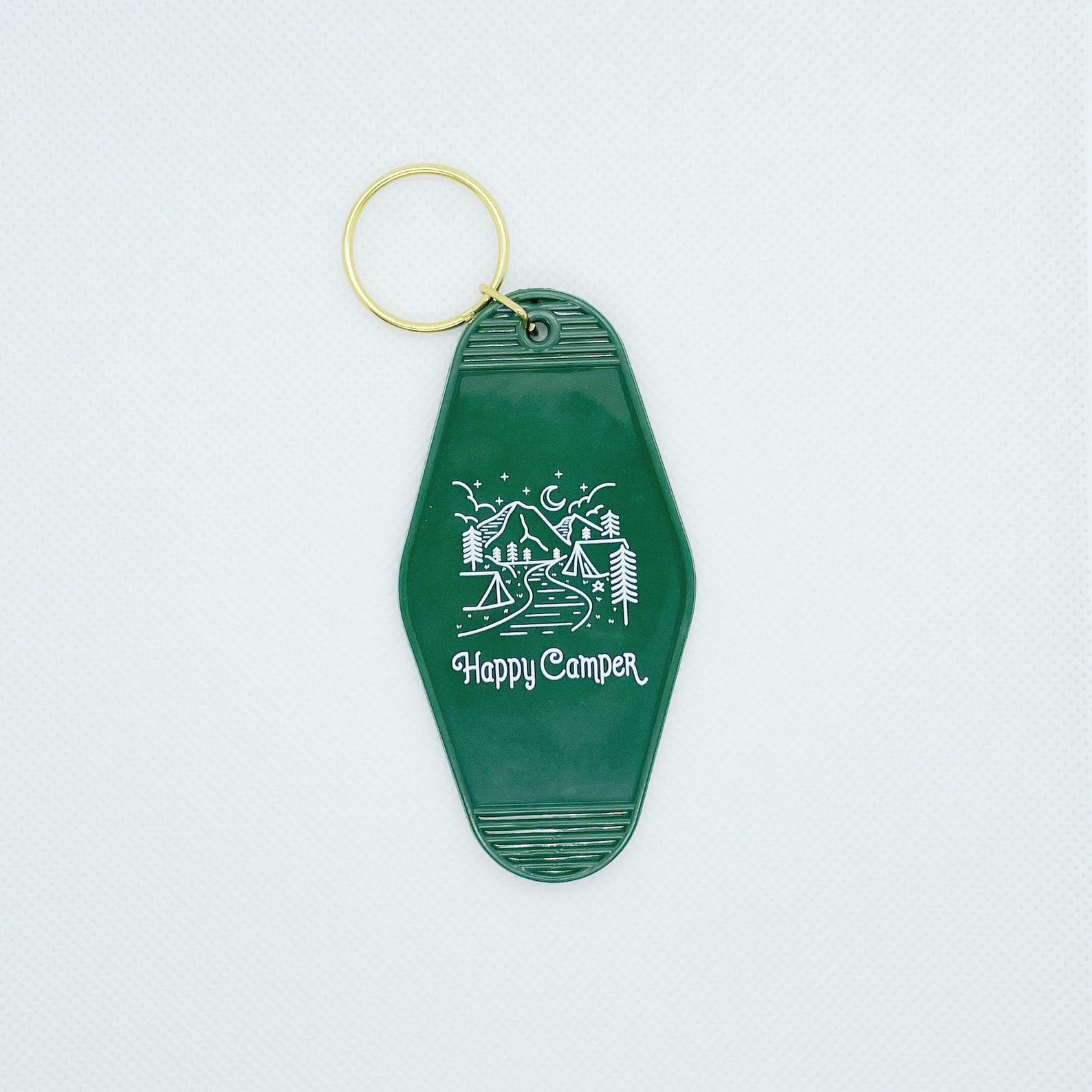 Happy Camper Vintage Motel Green Keychain Camping Keychain - Etsy