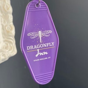 Dragonfly Inn Retro Motel Keychain Gift for Her Vintage Hotel Key Tag ...