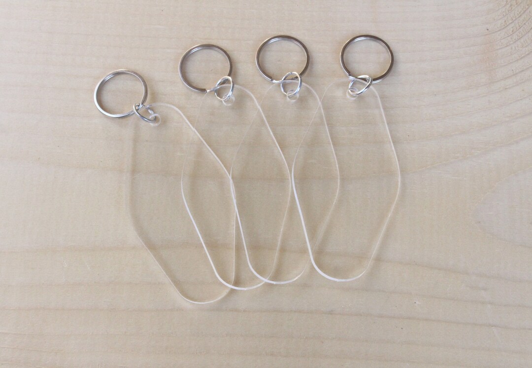 Clear Motel Style Blank Keychains for Vinyl, Engraving, Decorating ...