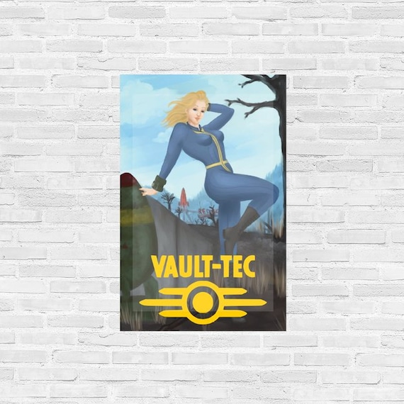 Vault Girl Vault Tec Poster Print Matte 36x24 | Etsy