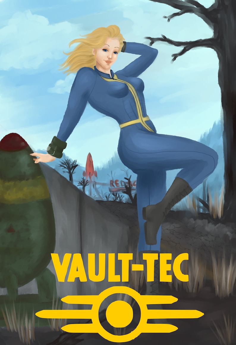 Vault Girl Vault Tec Poster Print Matte 36x24 | Etsy