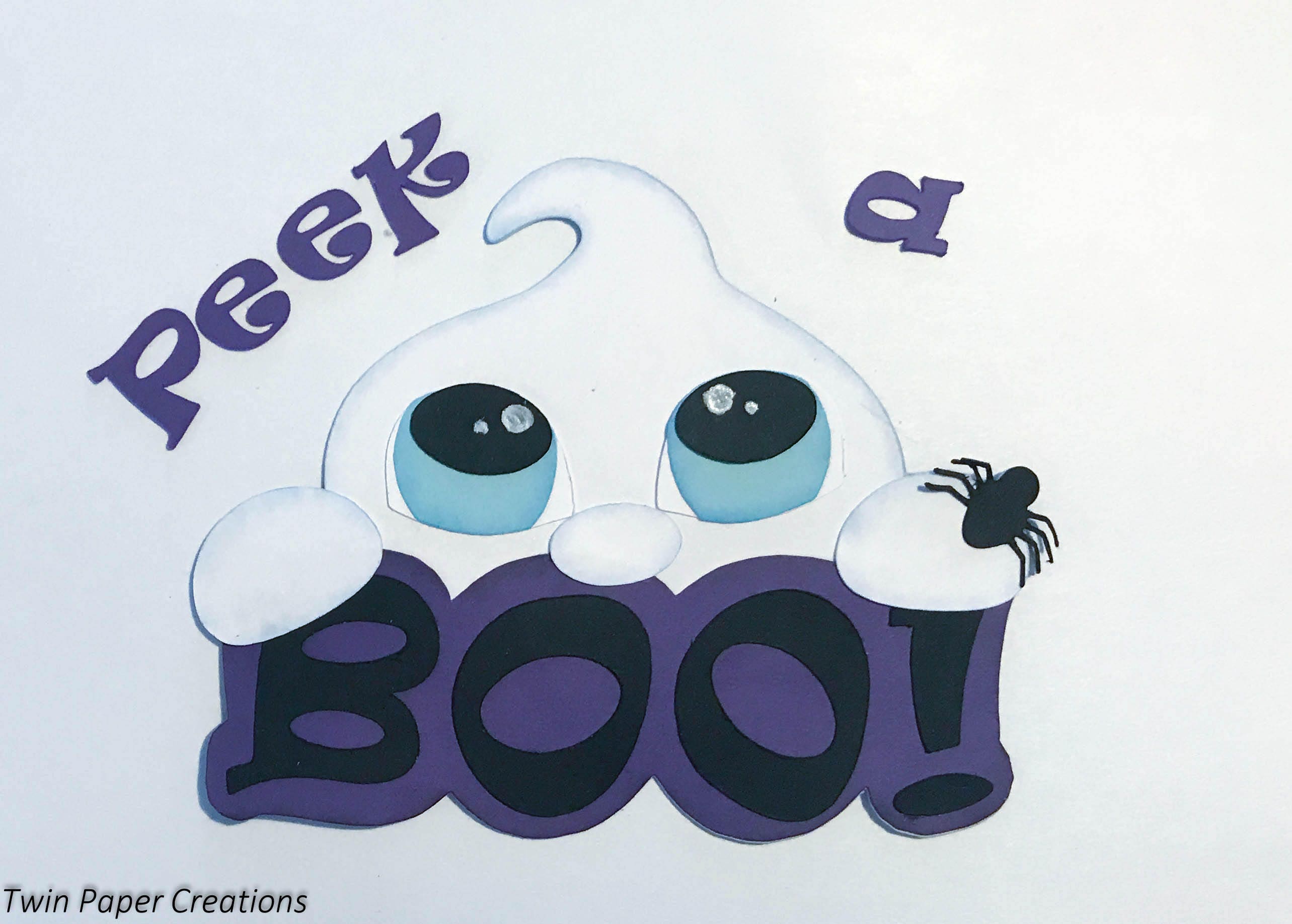 Halloween Ghost Peek A Boo Premade Scrapbook Pages Die Cut Etsy