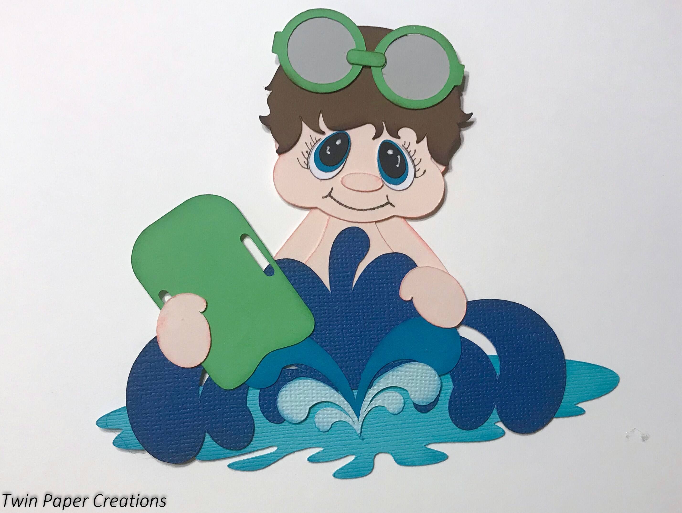 Swimming Lessons Boy Premade Scrapbook Pages Die Cut - Etsy