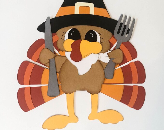Feast Mode Turkey Premade Scrapbook Pages Die Cut - Etsy