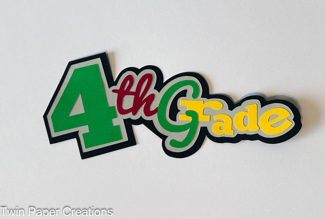 4th Grade Title Premade Scrapbook Pages Die Cut - Etsy