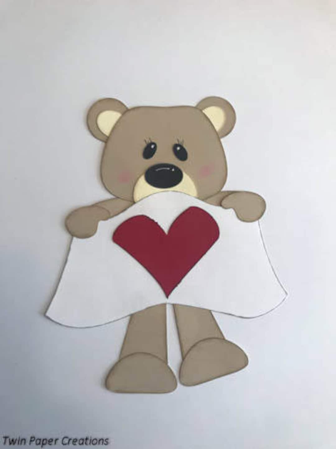 Heart Bear Valentine Premade Scrapbook Pages Die Cut - Etsy