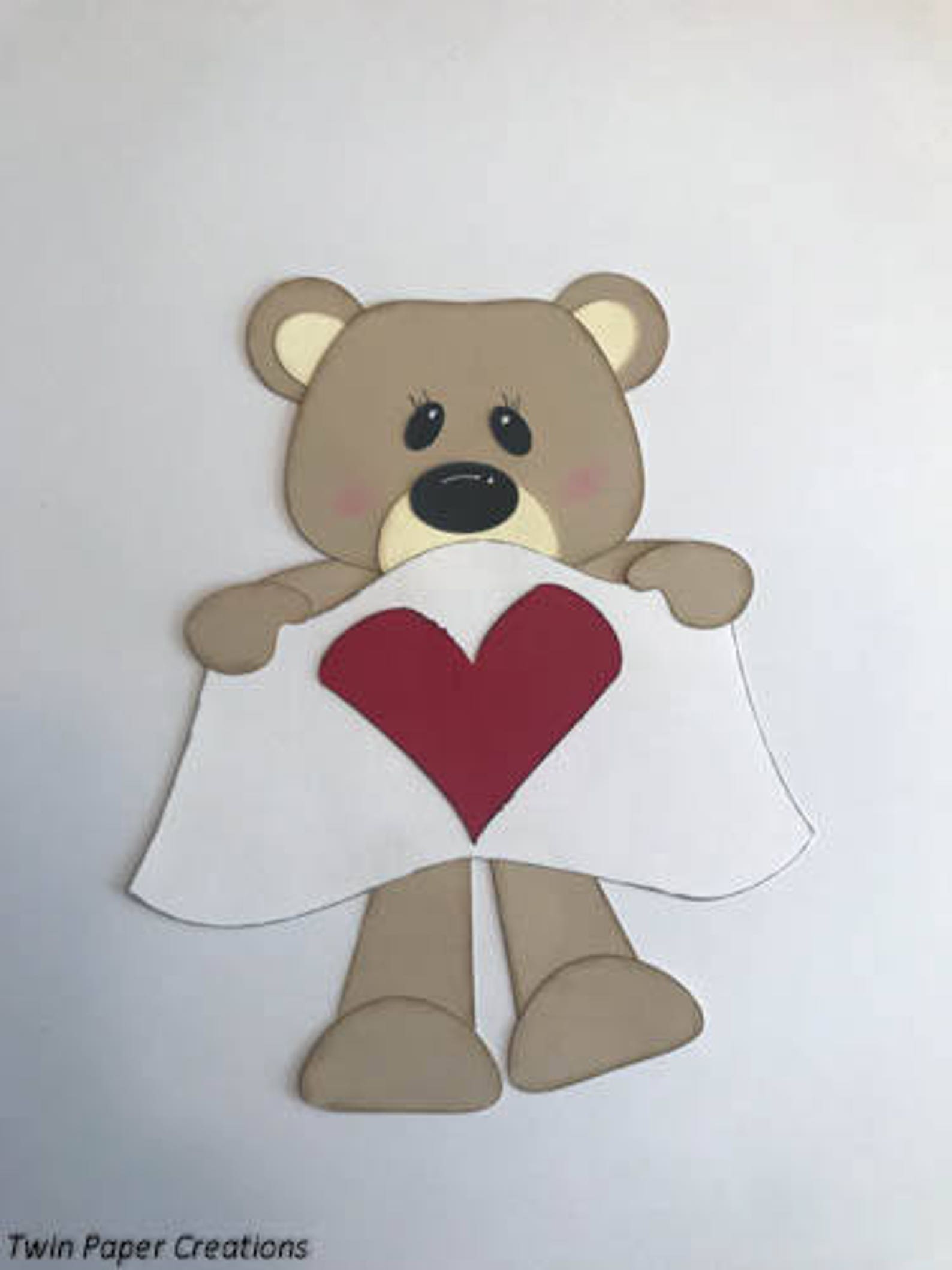 Heart Bear Valentine Premade Scrapbook Pages Die Cut - Etsy