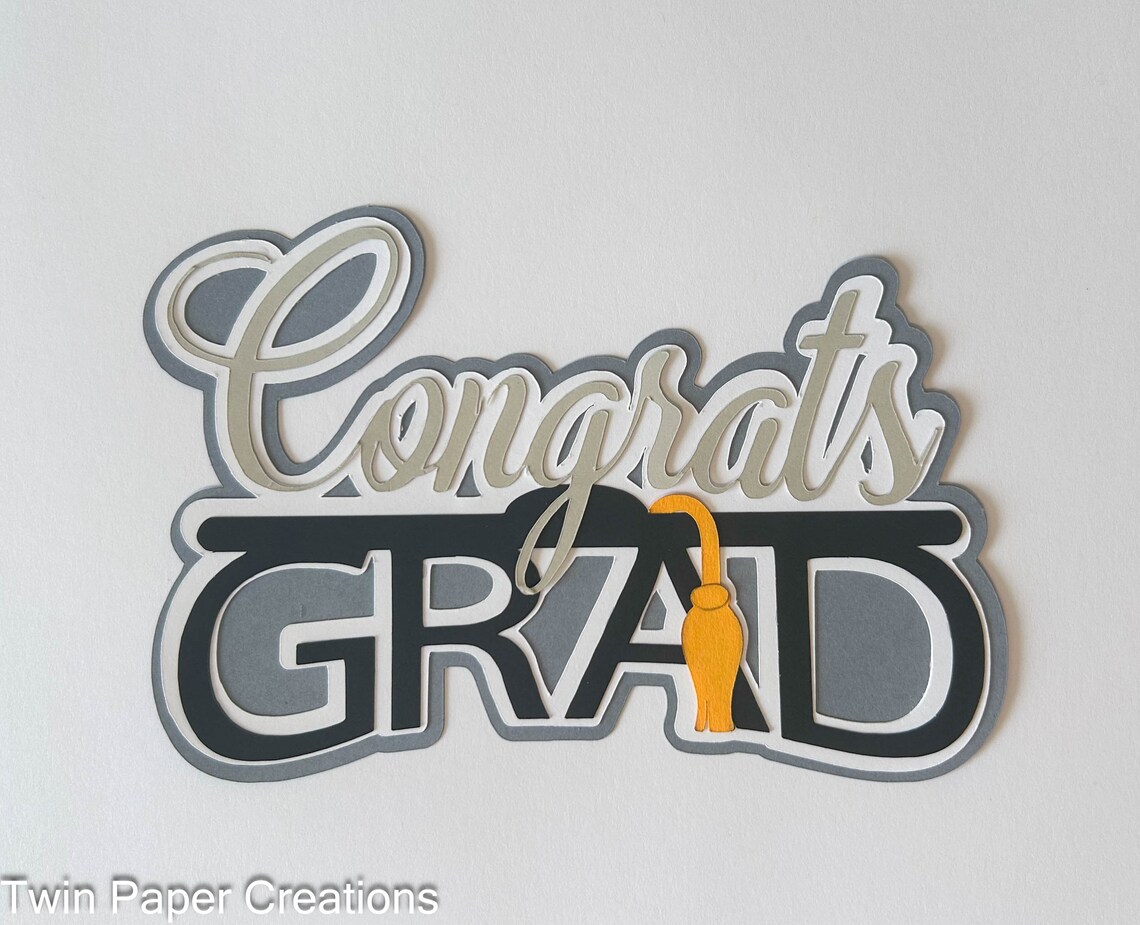 Congrats Grad Title Premade Scrapbook Pages Die Cut - Etsy