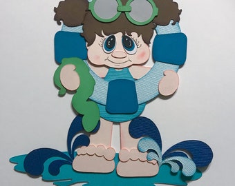 Swimming Lessons Boy Premade Scrapbook Pages Die Cut | Etsy