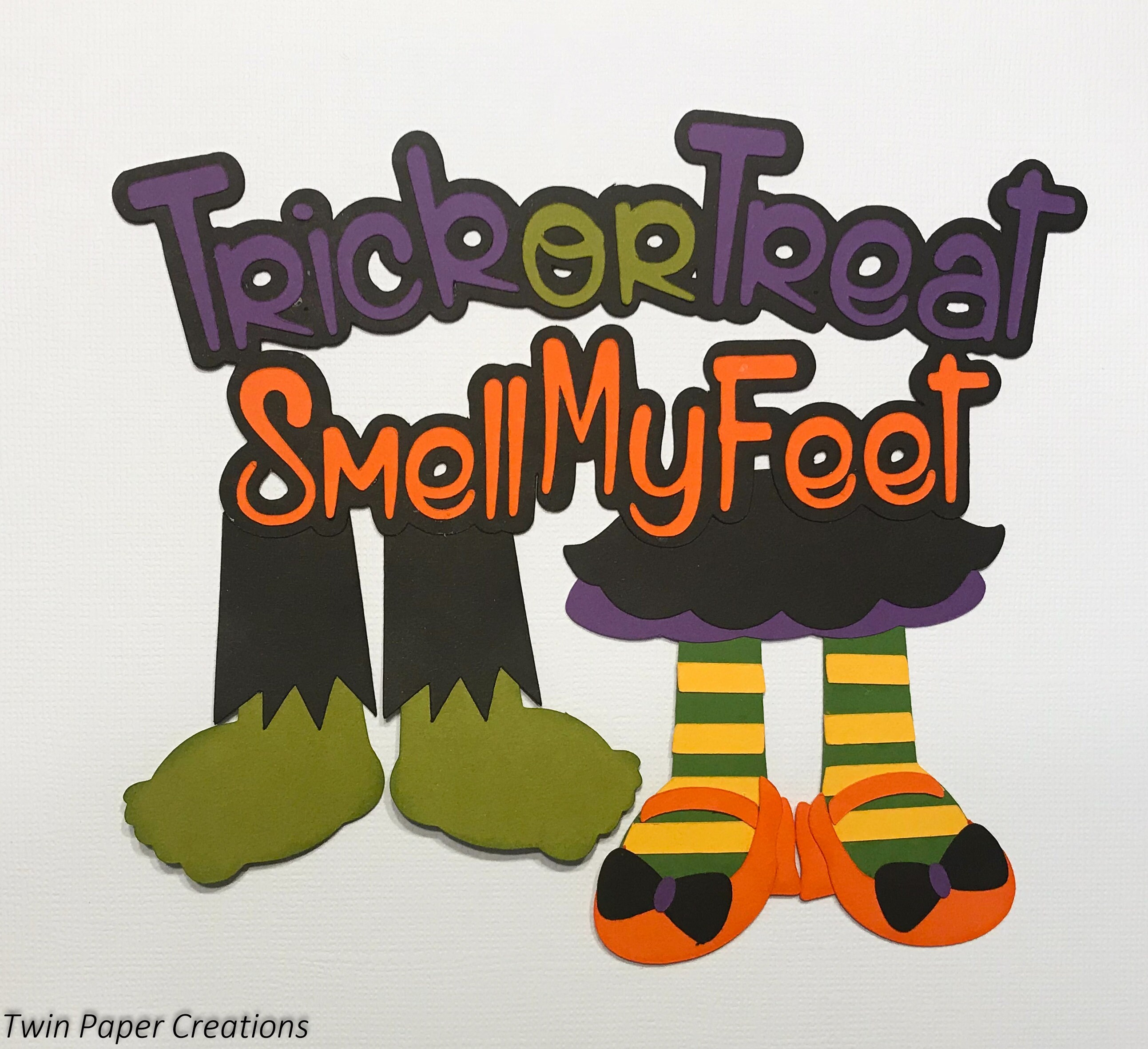 Trick or Treat Smell My Feet TITLE Premade Scrapbook Pages Die - Etsy