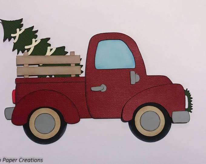 CHRISTMAS Tree Truck Premade Scrapbook Pages Die Cut - Etsy