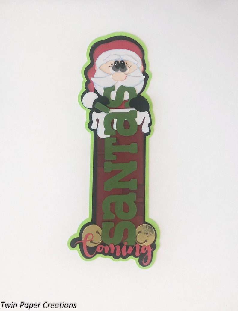 Santa's Coming Vertical Title Premade Scrapbook Pages Die Cut - Etsy