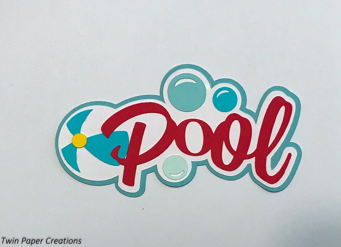 Pool Title Premade Scrapbook Pages Die Cut | Etsy