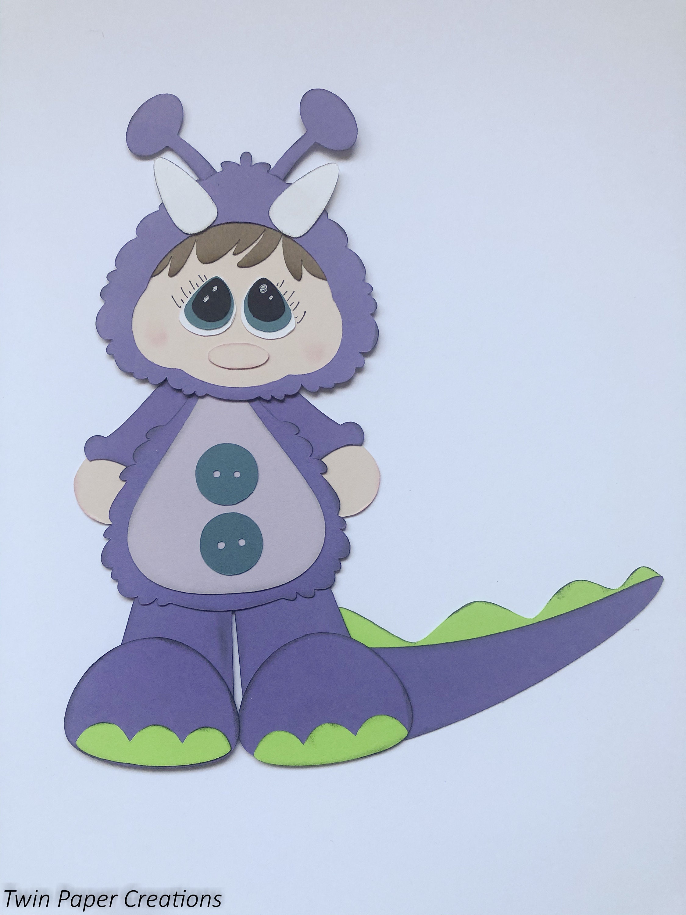 My Little Monster Standing Monster Title Premade Scrapbook Pages Die ...
