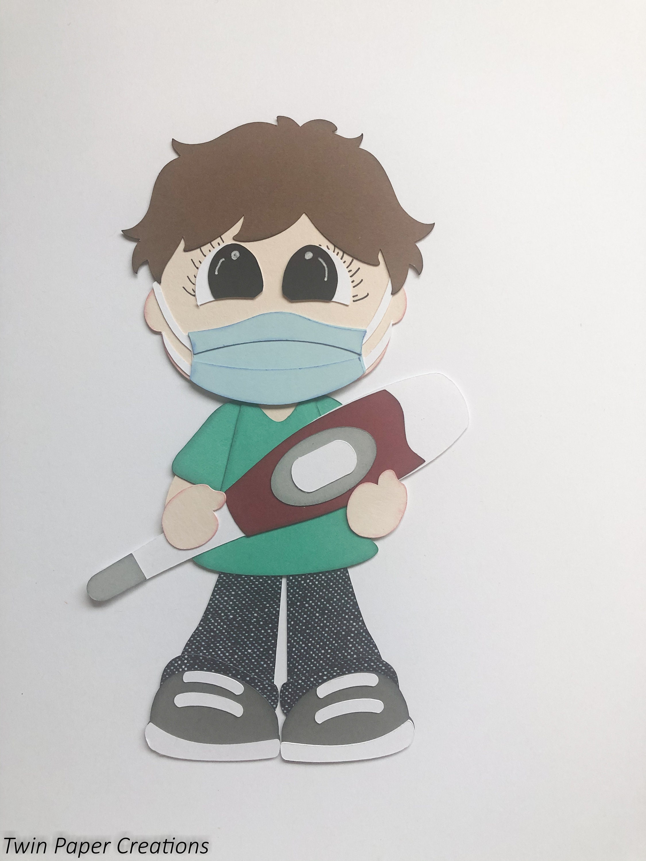 Pandemic Boy Premade Scrapbook Pages Die Cut - Etsy