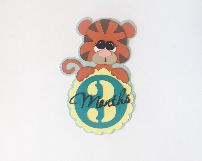 Tiger Three-month Baby Title Blue Premade Scrapbook Pages Die Cut - Etsy