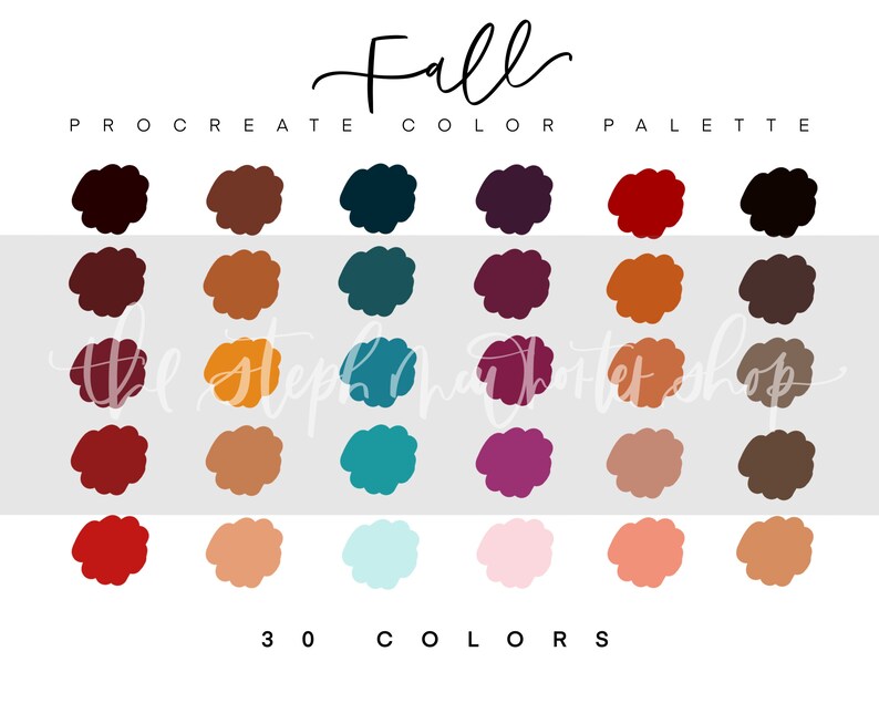 Fall Procreate Color Palette Color Palette Swatches File | Etsy
