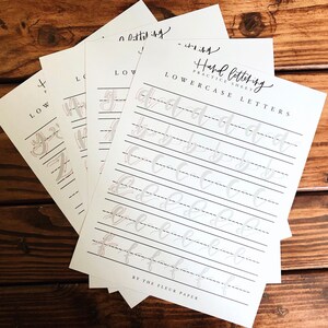 Hand Lettering Lowercase Worksheets for Beginners, Modern Calligraphy ...