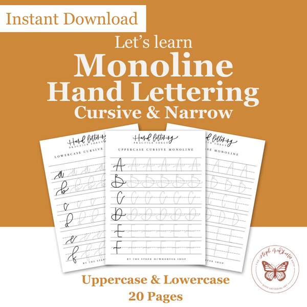 Monoline Practice Sheet - Etsy