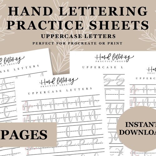 Calligraphy Practice Sheets Full Alphabet Lettering - Etsy