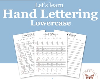 Hand Lettering Uppercase Worksheets for Beginners, Modern Calligraphy ...