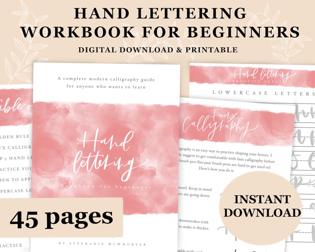 Digital Hand Lettering Workbook for Beginners Modern - Etsy