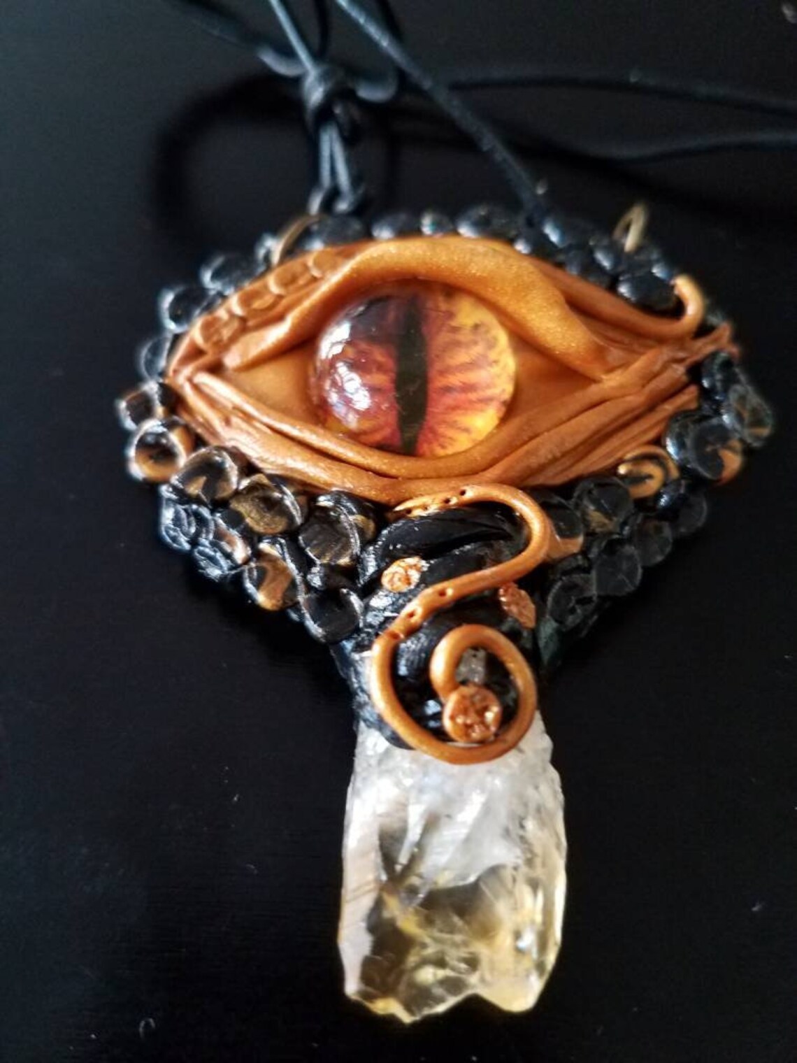 Dragons Eye With Citrine Quartz Crystal - Etsy