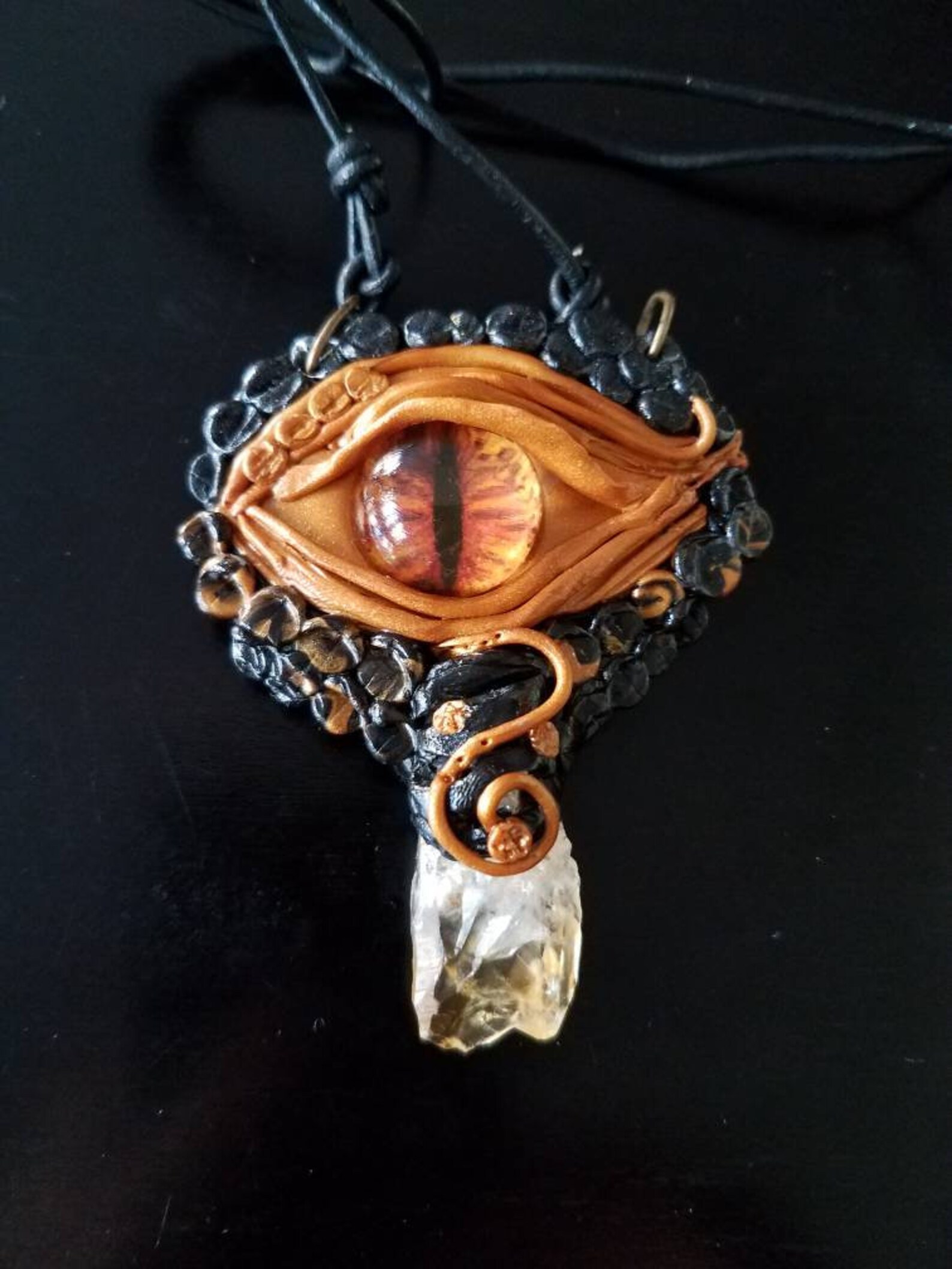 Dragons Eye With Citrine Quartz Crystal - Etsy