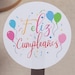 Feliz Cumpleaños Round Stickers, Gift Card Envelope Seals, Gift Wrap ...