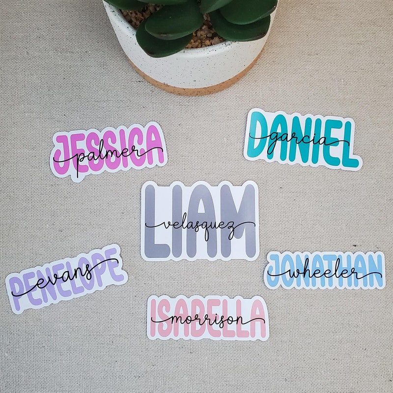 Vinyl Name Sticker - Etsy