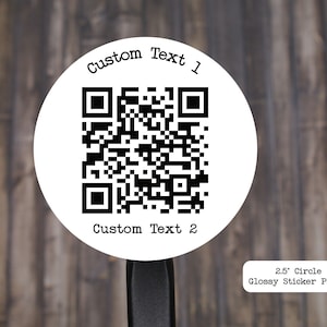 QR Code Custom Stickers | 2.5" Round Labels | Personalized Round QR ...