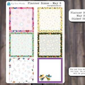 Planner Boxes Sticker Sheet | Planner and Journal Stickers | Decoration ...