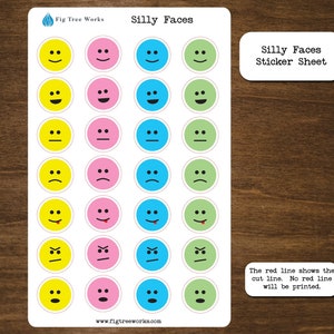 Silly Faces Sticker Sheet Planner and Journal Stickers Decoration ...